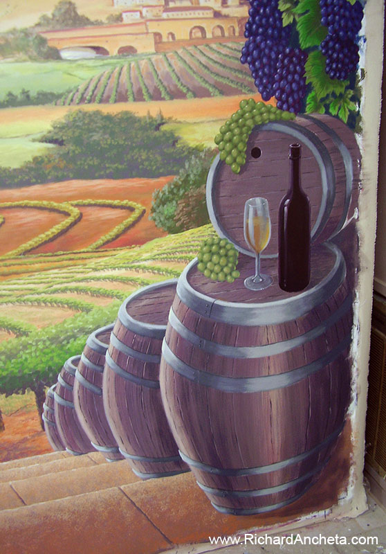 wine cellar mural